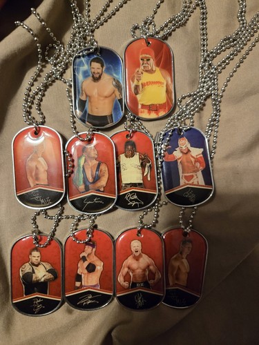 WWE Dog Tag Relic/Patch Lot Hogan Miz Ziggler Ryder Truth Santino ...