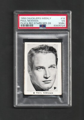 1958 Chuckler's Weekly Film Stars PAUL NEWMAN RC #14 ~ PSA 3 ~ ULTRA ...