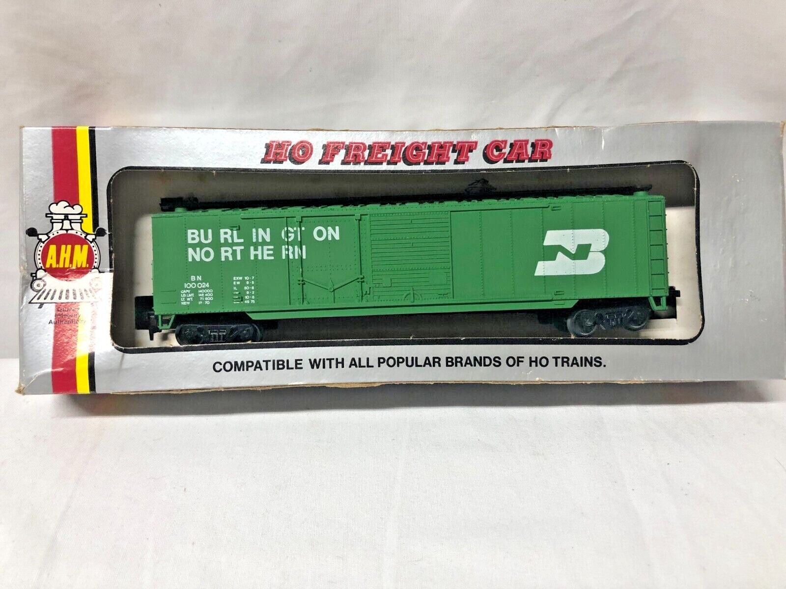 HO Scale "Burlington Northern" BN 100024 Plug Door Freight Train Box ...