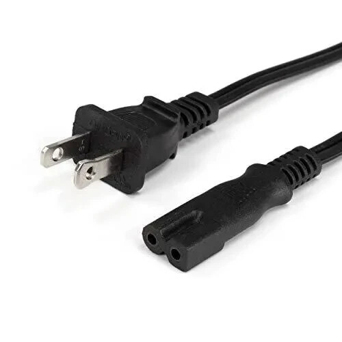 Polarized Power Cord, 2 Prong, Universal, 6 Ft, Black | eBay