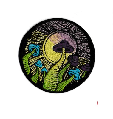 3" Purple & Blue Mushrooms Iron On Embroidered patch patches shrooms ...