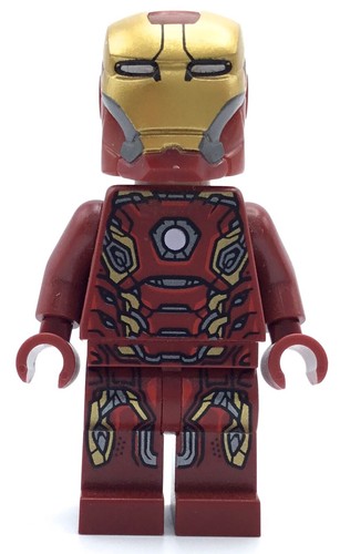 LEGO IRON MAN MINIFIG MARK 45 RARE SUPER HERO TONY STARK AVENGERS AGE ...