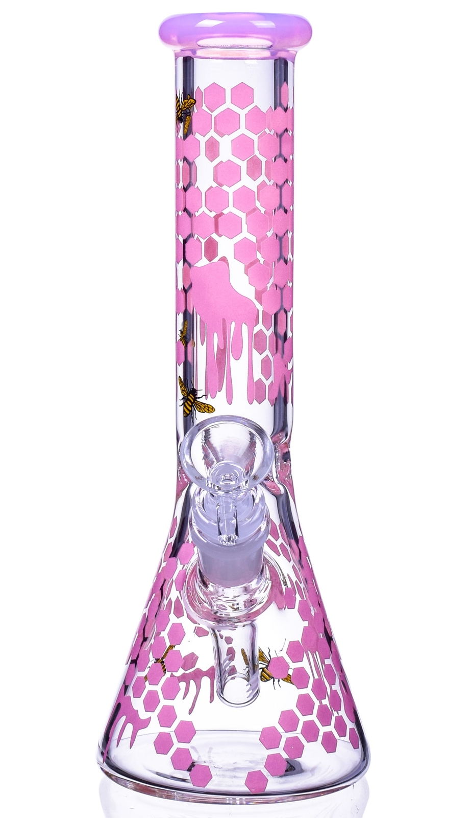 THICK 10" Honeycomb BEAKER Bong PINK Pipe CUTE Glass Water Pipe HOOKAH ...
