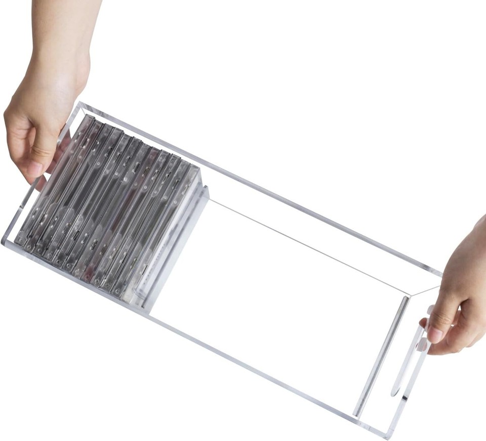 Clear Acrylic Stackable CD Holder Racks, Media Storage Organizers, Set ...