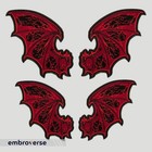 Demon Red Wings Patch - Halloween Accessory Back Jacket - Embroidered ...