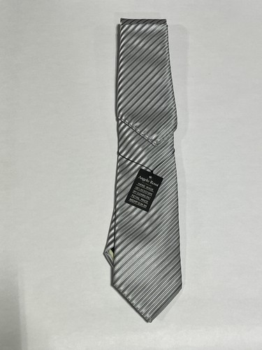 Mens Angelo Rossi Silver Stripe Pattern Tie Hand Made NEW | eBay