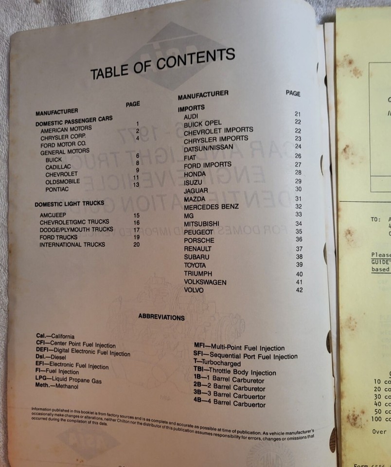 Asia 1986-1977 Car & Light Truck Engine/Vehicle ID Guide | eBay