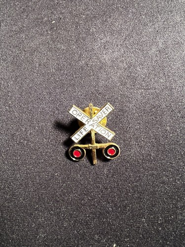 Railroad Train Crossing Signal Lapel Pin Operation Life Saver Enameled ...