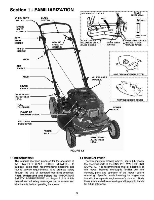 Owner’s Manual Snapper European 21” Walk-Behind Mower Series 16 ...