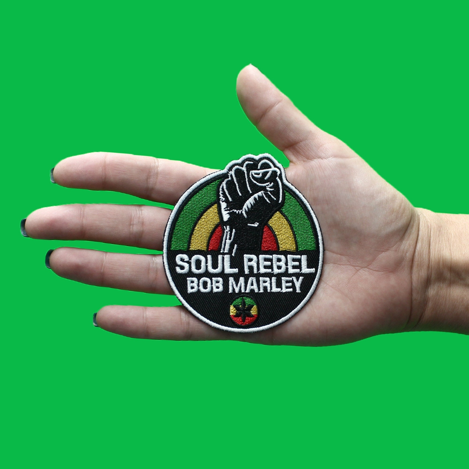 Bob Marley Soul Rebel Fist Patch Jamaican Reggae Artist Embroidered ...