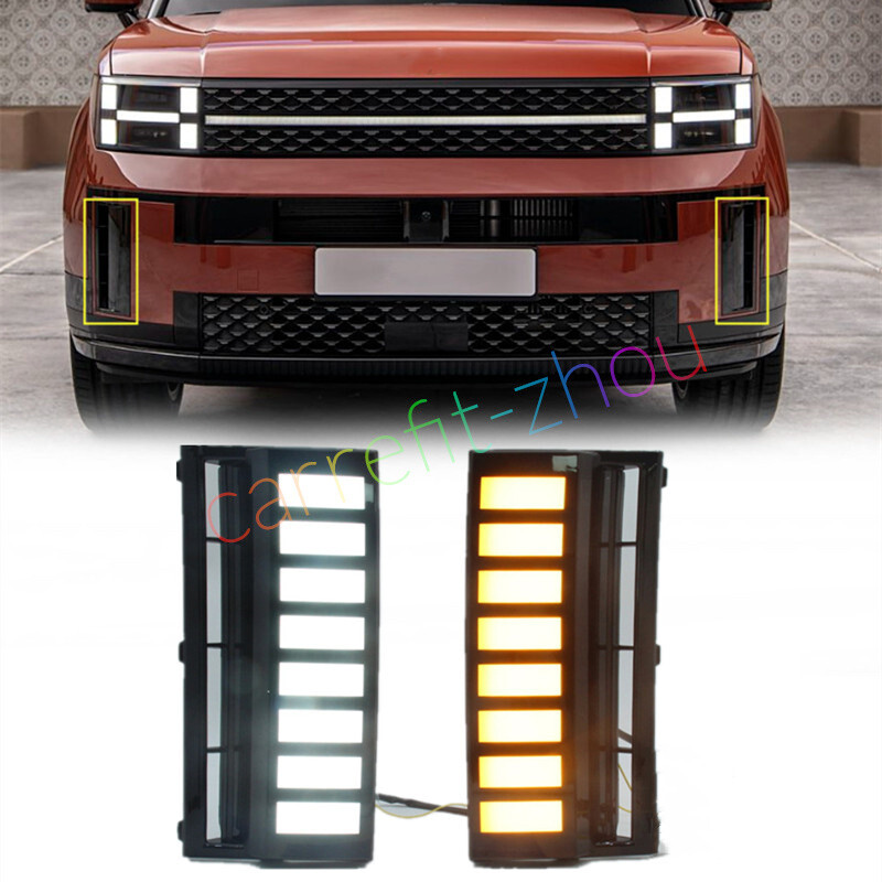 FOR HYUNDAI SANTA FE 2024 2025 LED FRONT BUMPER FOG LAMP SIDE VENT TURN ...