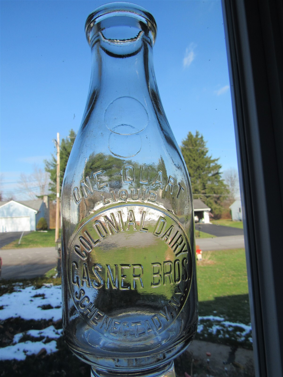TREQ Milk Bottle Colonial Dairy Gasner Bro Farm Schenectady NY ...
