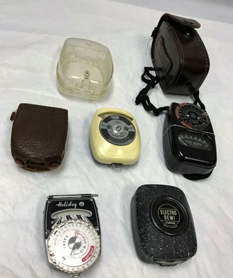 Lot Of 4 Vintage Light Exposure Meters Original Cases GE Lucimeter ...