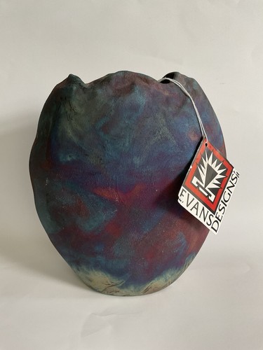 Large Signed Raku Pottery Vase | eBay