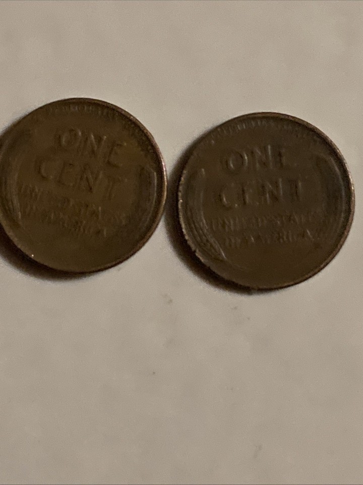 1950 Lincoln Wheat penny with L on rim, and different sized uneven ...