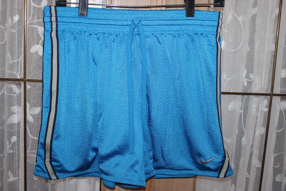 Nike Dri-Fit Women Shorts M Blue Gray Navy Elastic Waist String Lined ...