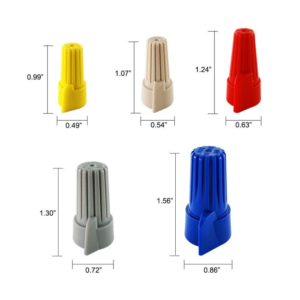 Wahsure 50pcs Electrical Wire Connectors Twist Caps,winged Screw Nuts ...