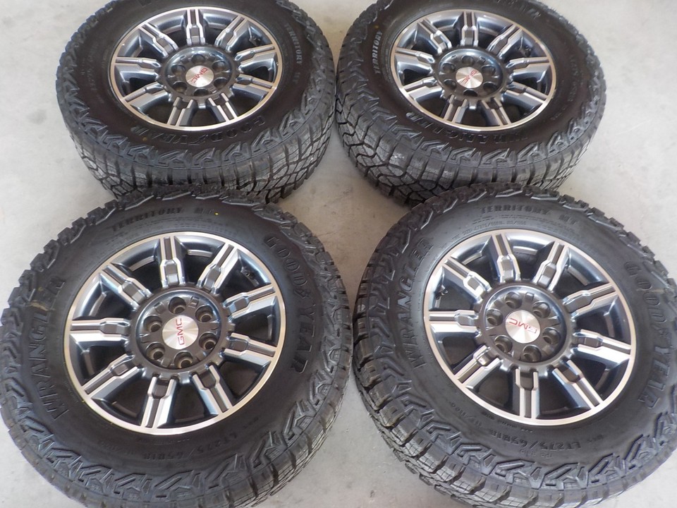 GMC 1500 AT4 18x8.5" factory wheels 6x5.5 Goodyear LT275/70R18 tires ...
