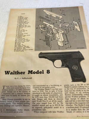 WALTHER MODEL 8 PISTOL ILLUSTRATION SHEET (LAMINATED) | eBay