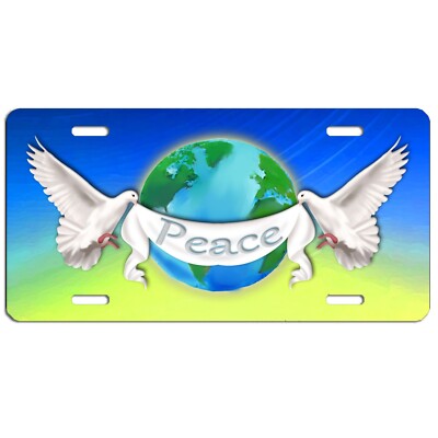 Peace on Earth doves vanity license plate car truck SUV tag Blue ...