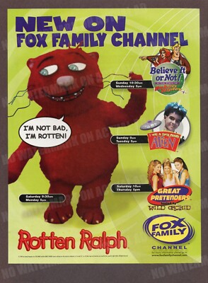 Rotten Ralph + Great Pretenders Fox Family Channel 1999 Trade Print ...