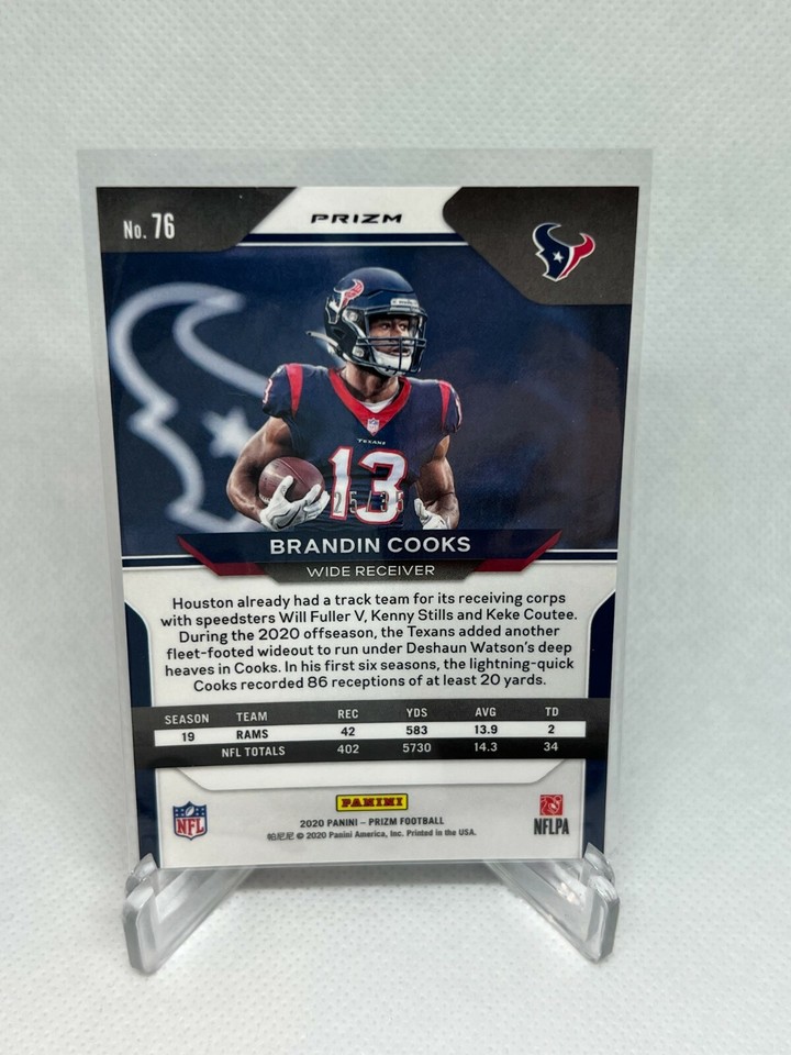 Panini 2020 Prizm Brandin Cooks No Huddle Disco Purple /35 Houston ...