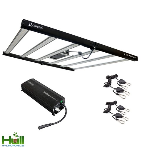 OMEGA BLACK 720W LED GROW LIGHT Hydroponics Including Ballast Ratchets ...