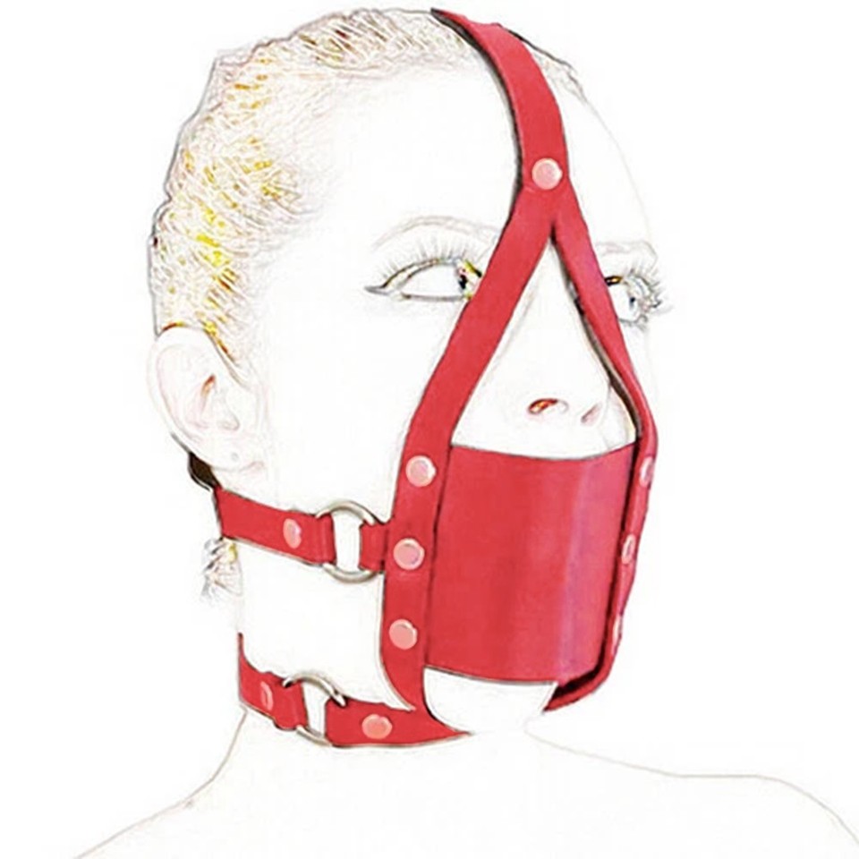Faux Leather Head Harness Panel Ball Bondage Open Mouth Gag Restraint ...
