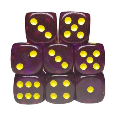 d6 18mm Translucent Dark Purple w/Yellow (8) New | eBay