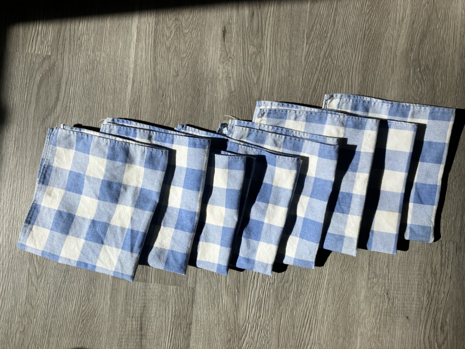 Set of 8 Blue and White Buffalo Check Napkins | eBay