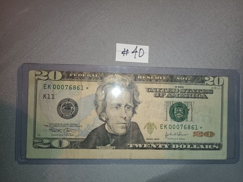 US $20 Dollar Bill ~Rare Star Note Error Misaligned Note 2004 (K ...