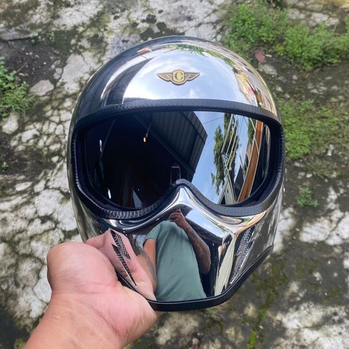 SALE! VINTAGE CUSTOM HELMET MT ZERO LIL THUNDER CHROME BOBBER CHOPPER ...