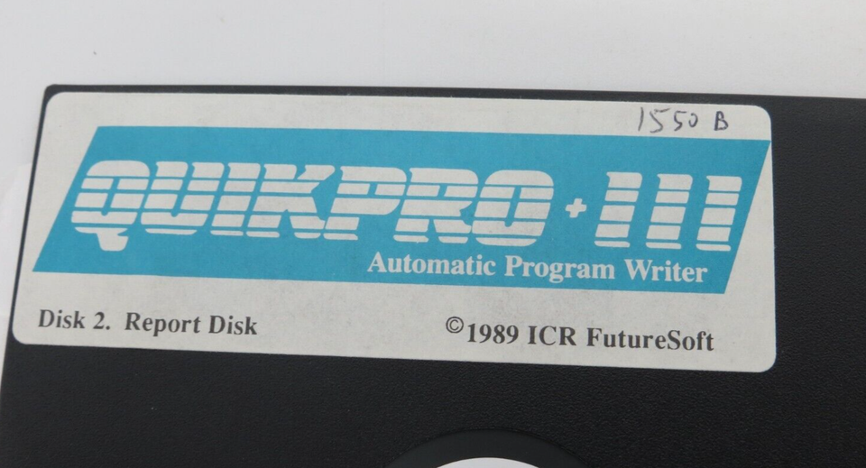 QUIKPRO + III Automatic Program Writer 5.25" Floppy Disk 1989 ICR ...