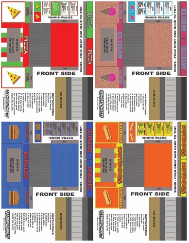 Model Train HO Scale Food Stand Kits- 8 w/ Interiors Hot Dog Hamburger ...