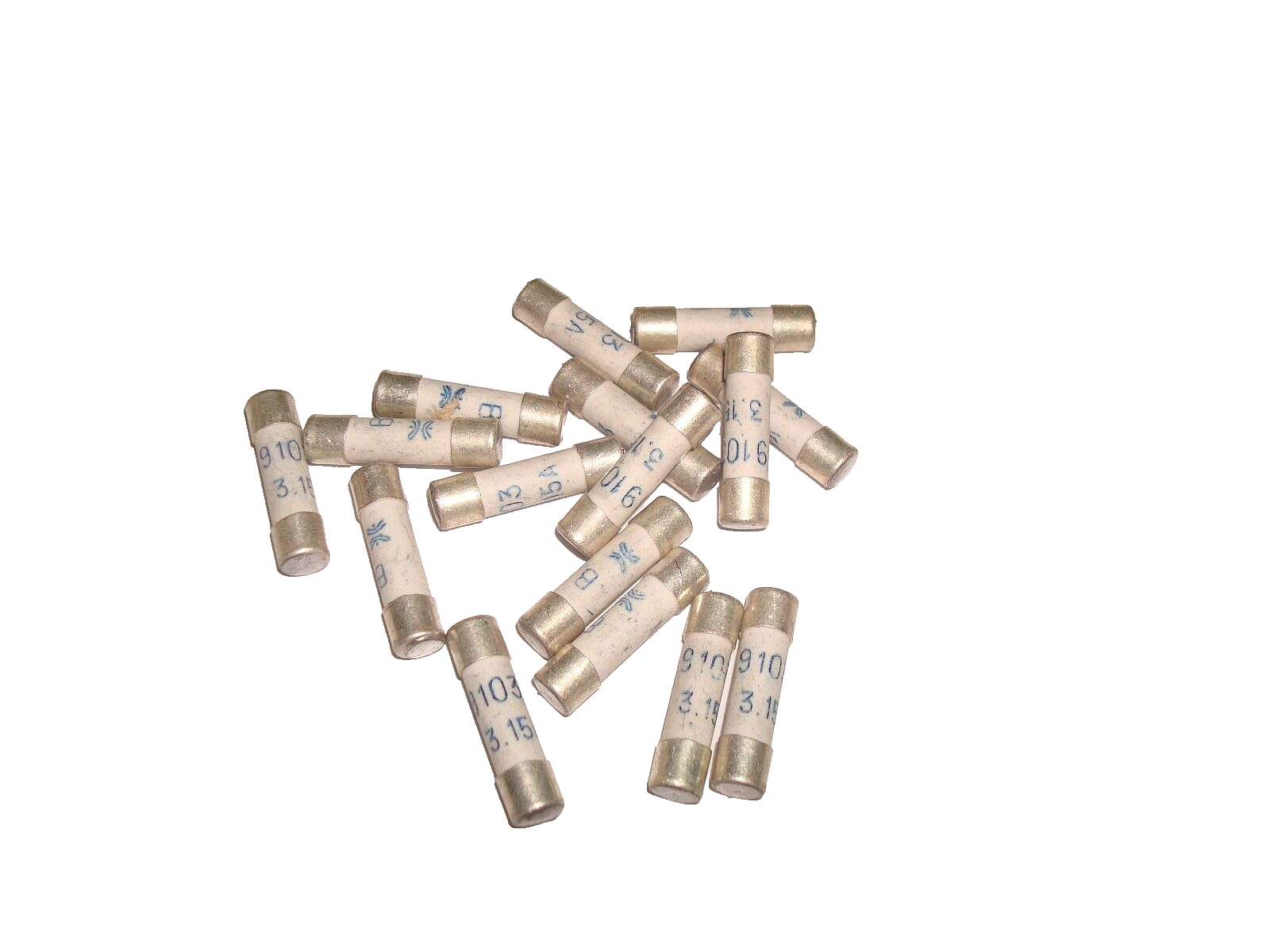 3.15A VINTAGE Russian Military Fuses 4x15mm, Lot of 100, Ceramic Silver ...