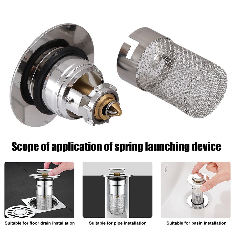 2PCS Stainless Steel Drain Stoppers And Strainers with Removable Filter ...