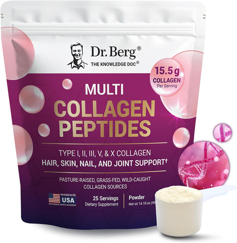 Dr. Berg Multi Collagen Peptides Powder Types I, II, III, V, X ...