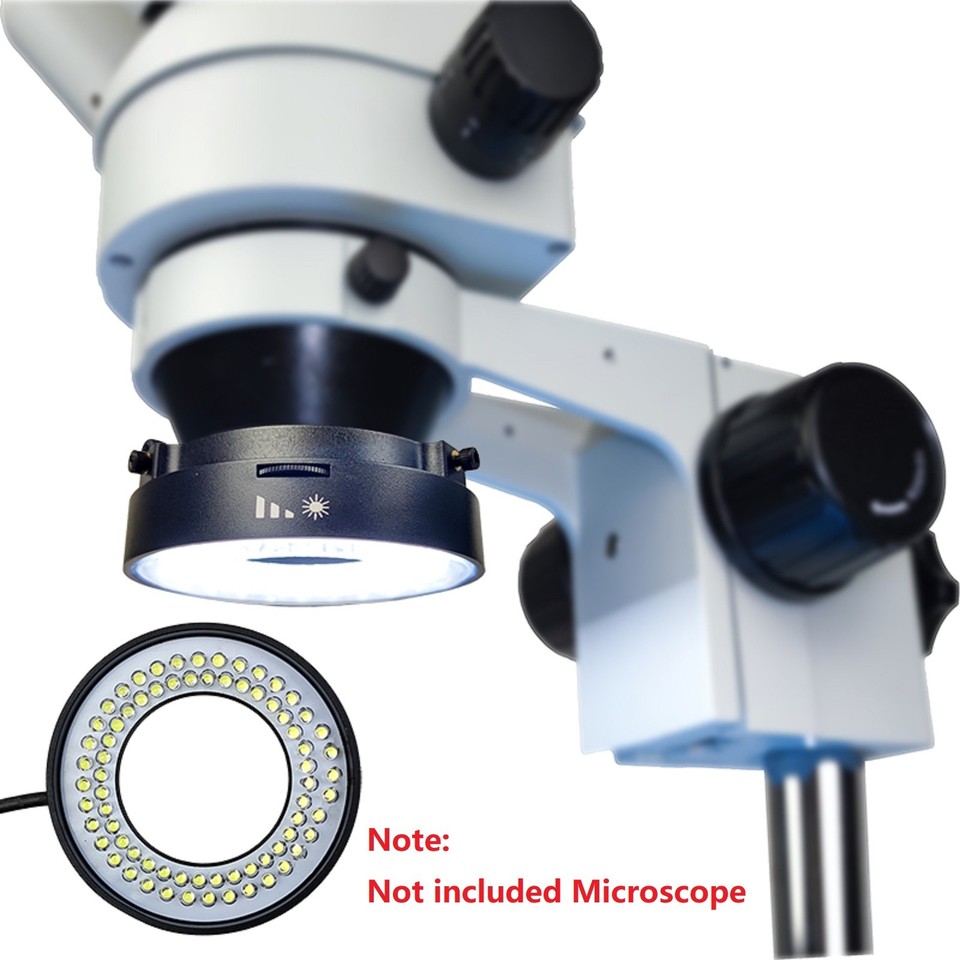 Microscope 72 LED Ring Light USB 5V Adjustable Focus Dimmer Illuminator ...