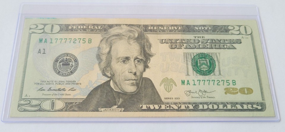🔥Fancy Serial Number US Currency $20 FRN Series 2013 5-of-a-kind 7's🔥 ...
