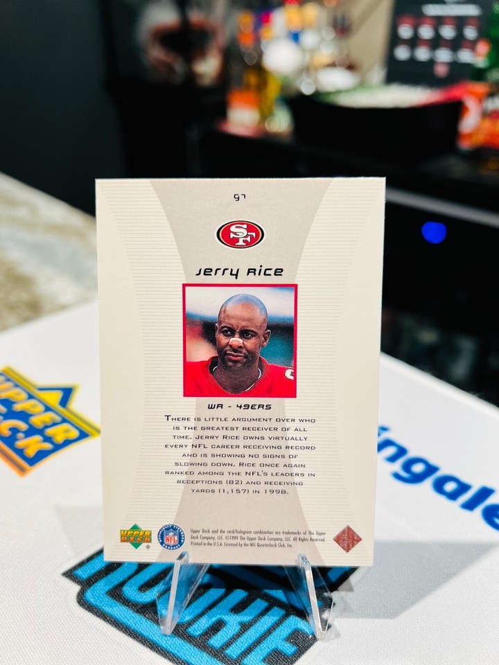 1999 Upper Deck JERRY RICE “Diamond Gallery” Black Diamond Holo RARE SP ...