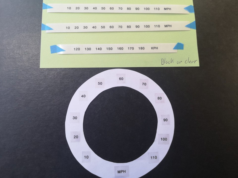 Speedometer Speedo Kit Universal Conversion Stickers Mph Kph Dial-Black ...