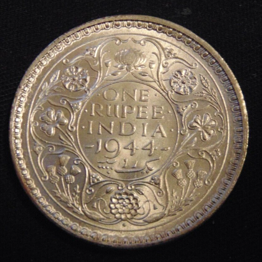 1944 INDIA ONE 1 RUPEE SILVER COIN VERY NICE BU | eBay