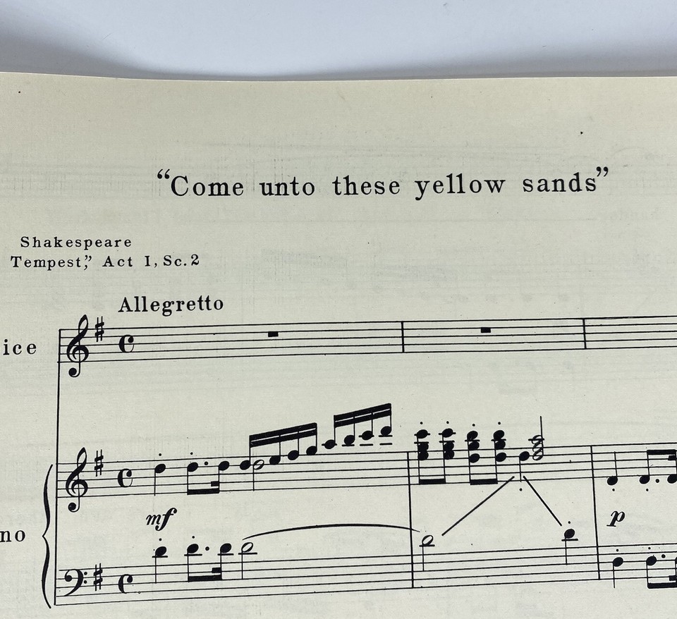 Vintage (1936) Shakespeare’s Ariel Song By Frank La Forge ~ Sheet Music ...