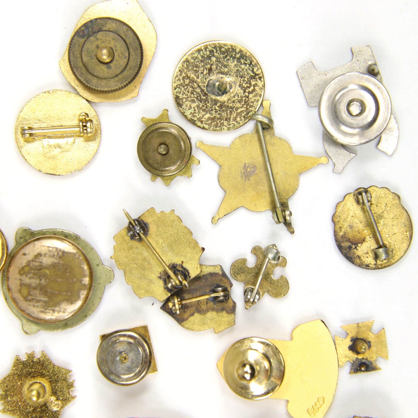 Large Lot of Vintage Service Award Fraternal Organization Lapel Pins ...