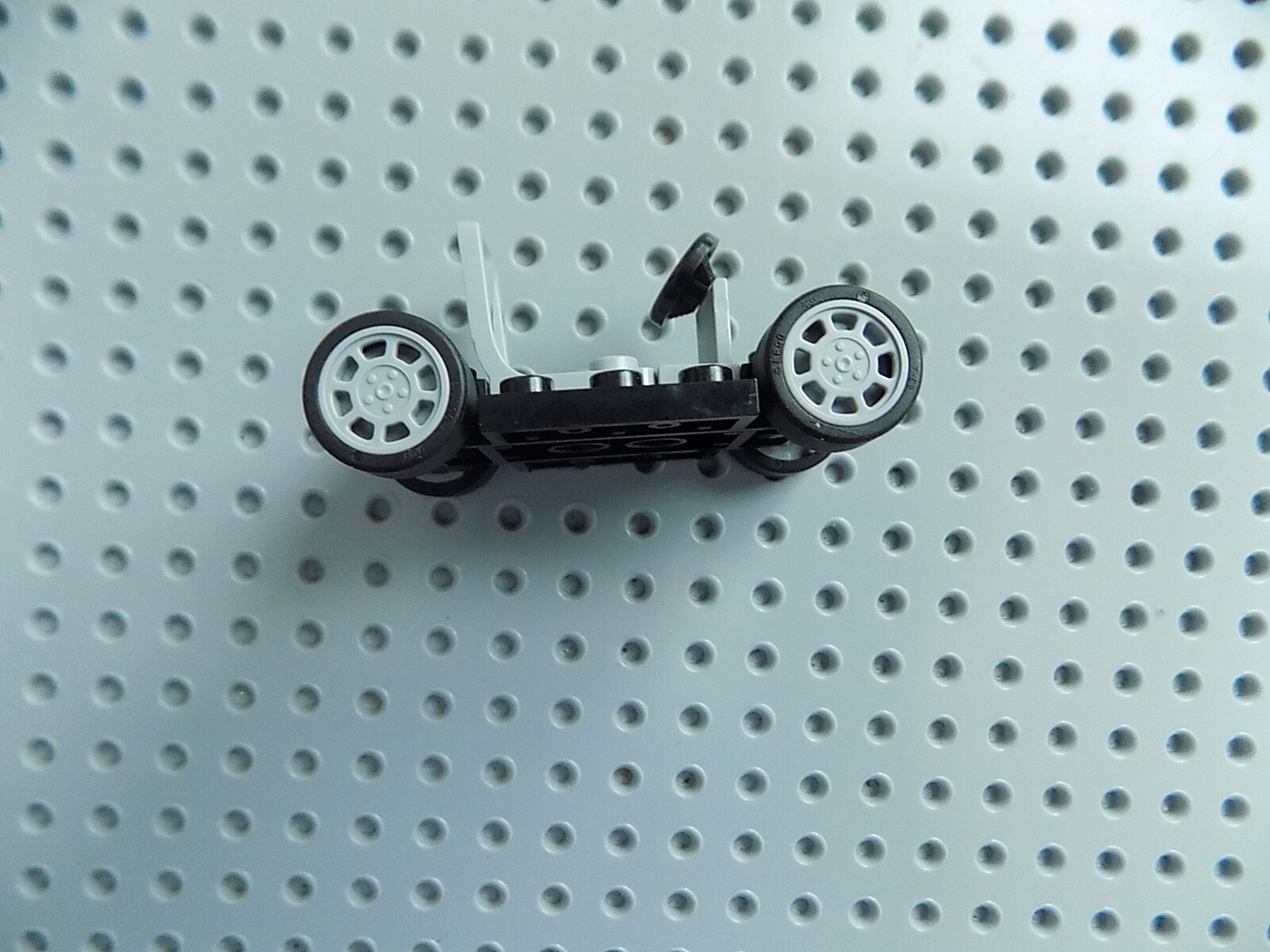 1 Lego Vehicle, Base 4 x 7 x 2/3 with Wheels Chair and Steering pick ...