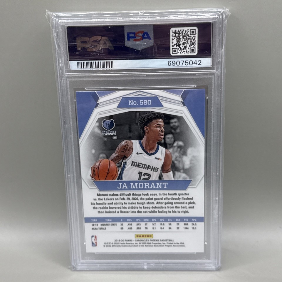 2019-20 Panini Chronicles Phoenix Ja Morant #580 PSA 10 GEM MT Rookie ...