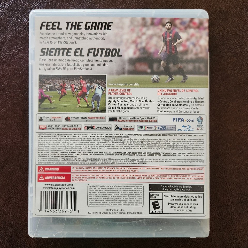 FIFA 15 PS3 PLAYSTATION 3 SONY EA SPORTS SOCCER MESSI DEMPSEY ...