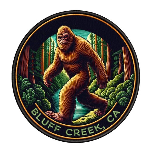 Bluff Creek Bigfoot Patch Iron-on Applique Nature Badge, Outdoor, Cryptid, Myth | eBay