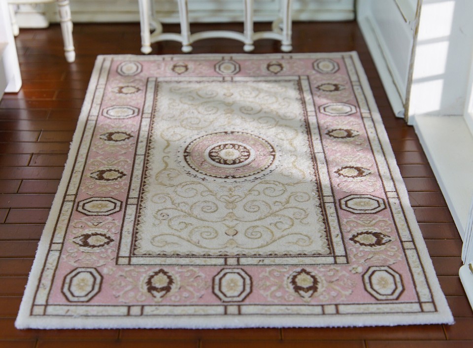 1/12 Dollhouse Pastel Pink French Swirls Beautiful Miniature Rug | eBay