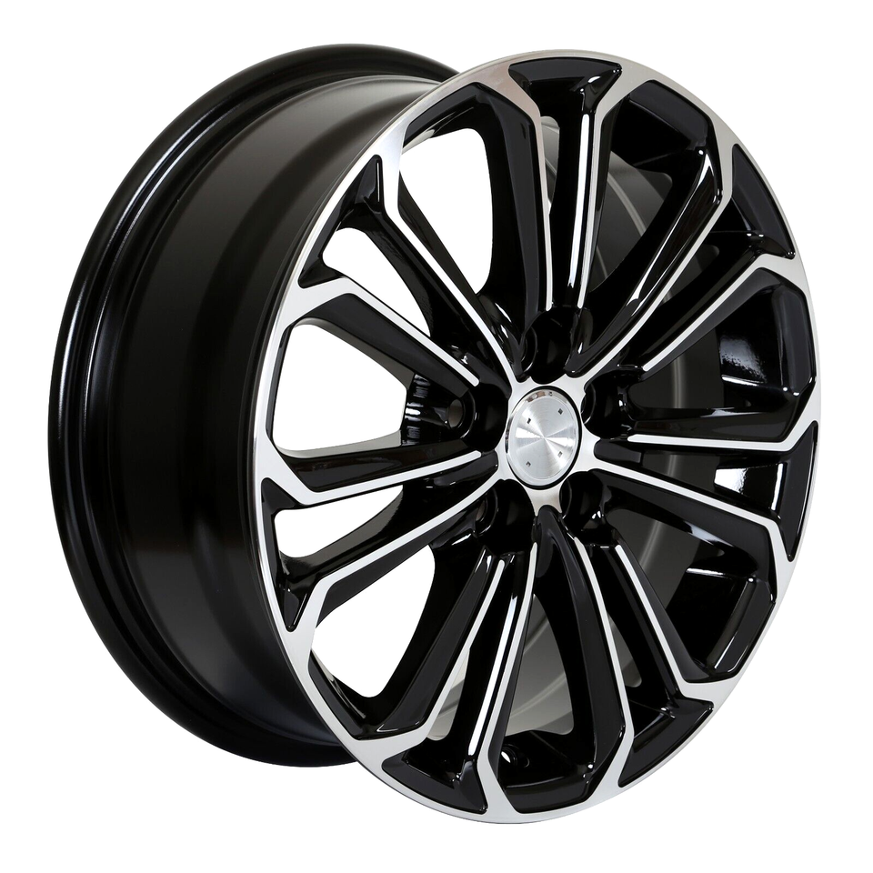 16X6.5 +40 5x100 BLACK MACHINED FACE WHEELS RIMS SUBARU FRS BRZ COROLLA ...